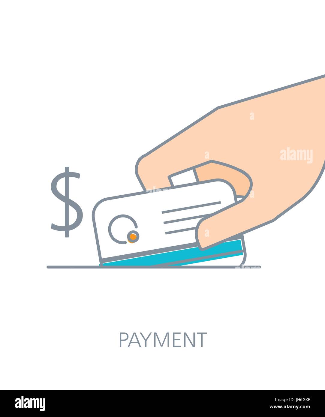 Payment flat line icon concept Stock Vector Image & Art - Alamy