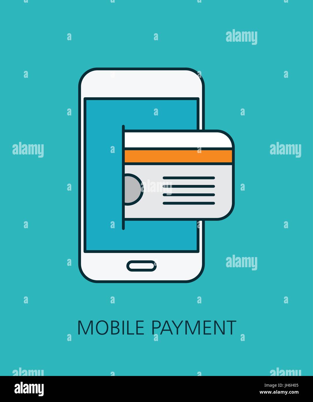 Payment phone application line Stock Vector Images - Alamy