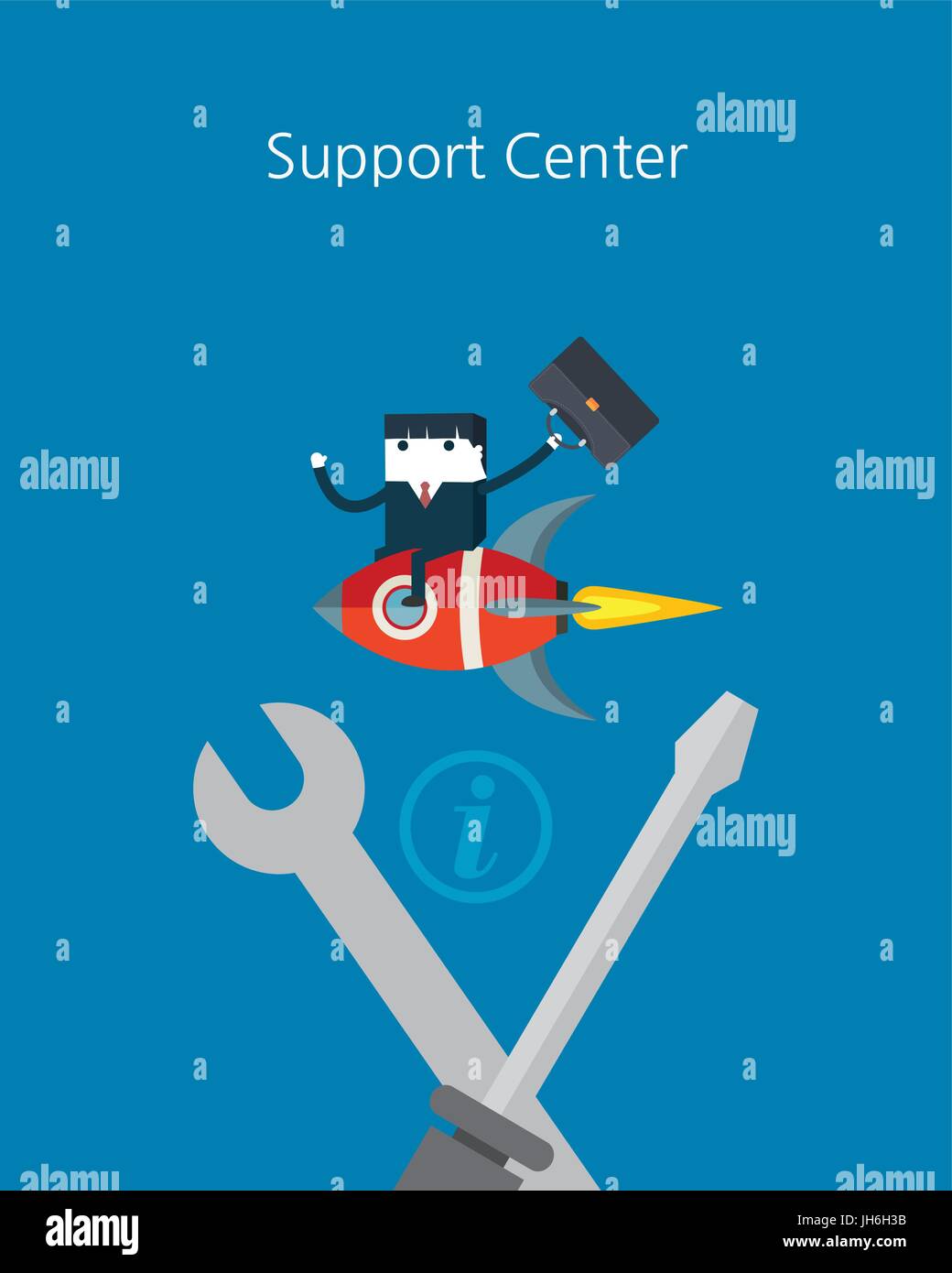 Flat Business character Series. support center concept Stock Vector ...