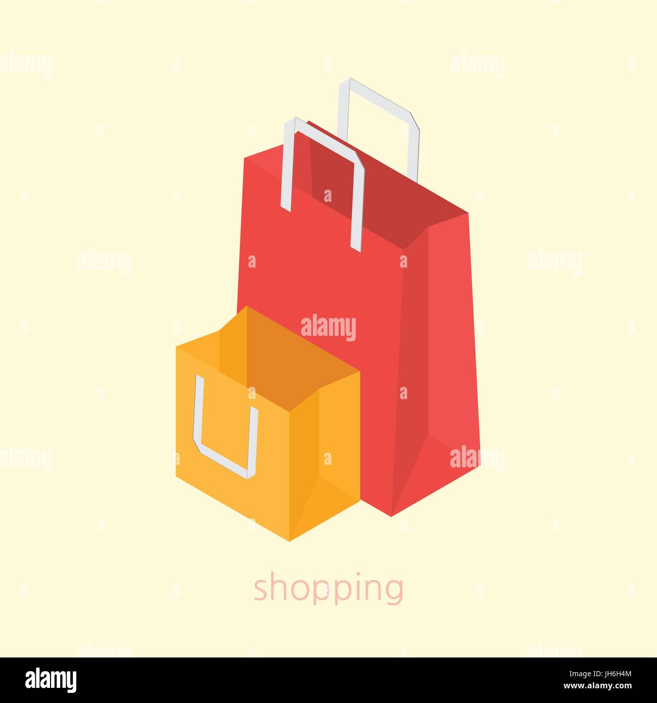 Shopping bag concept design 3d isometric vector illustration Stock ...