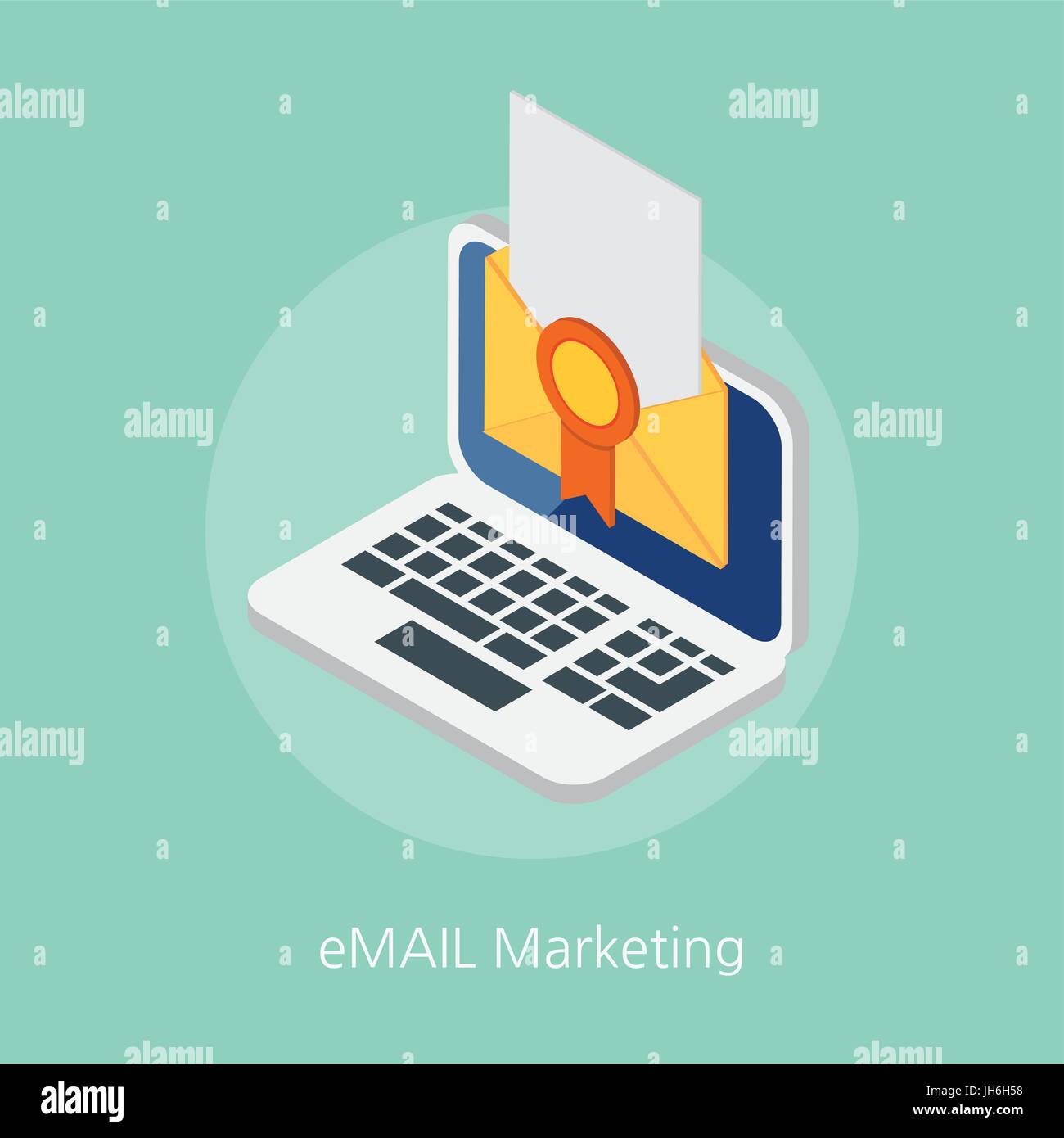 email marketing concept design 3d isometric vector illustration Stock ...