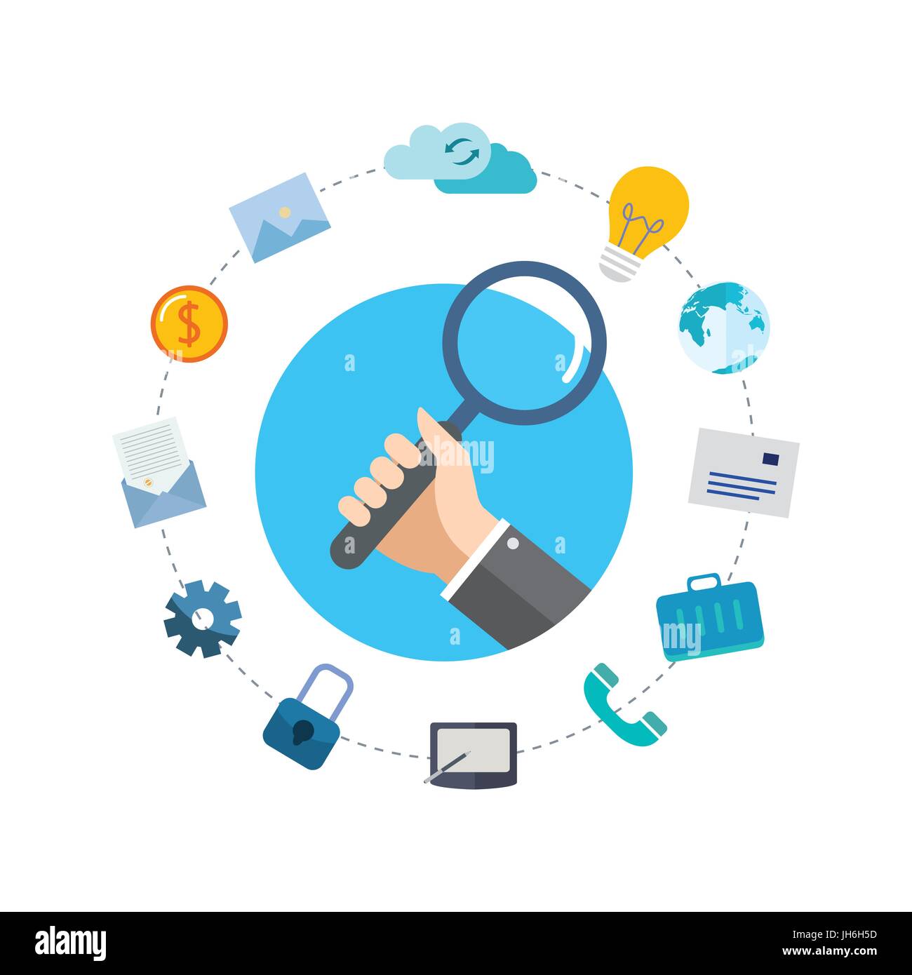 Multitasking hand concept flat vector illustration Stock Vector Image ...
