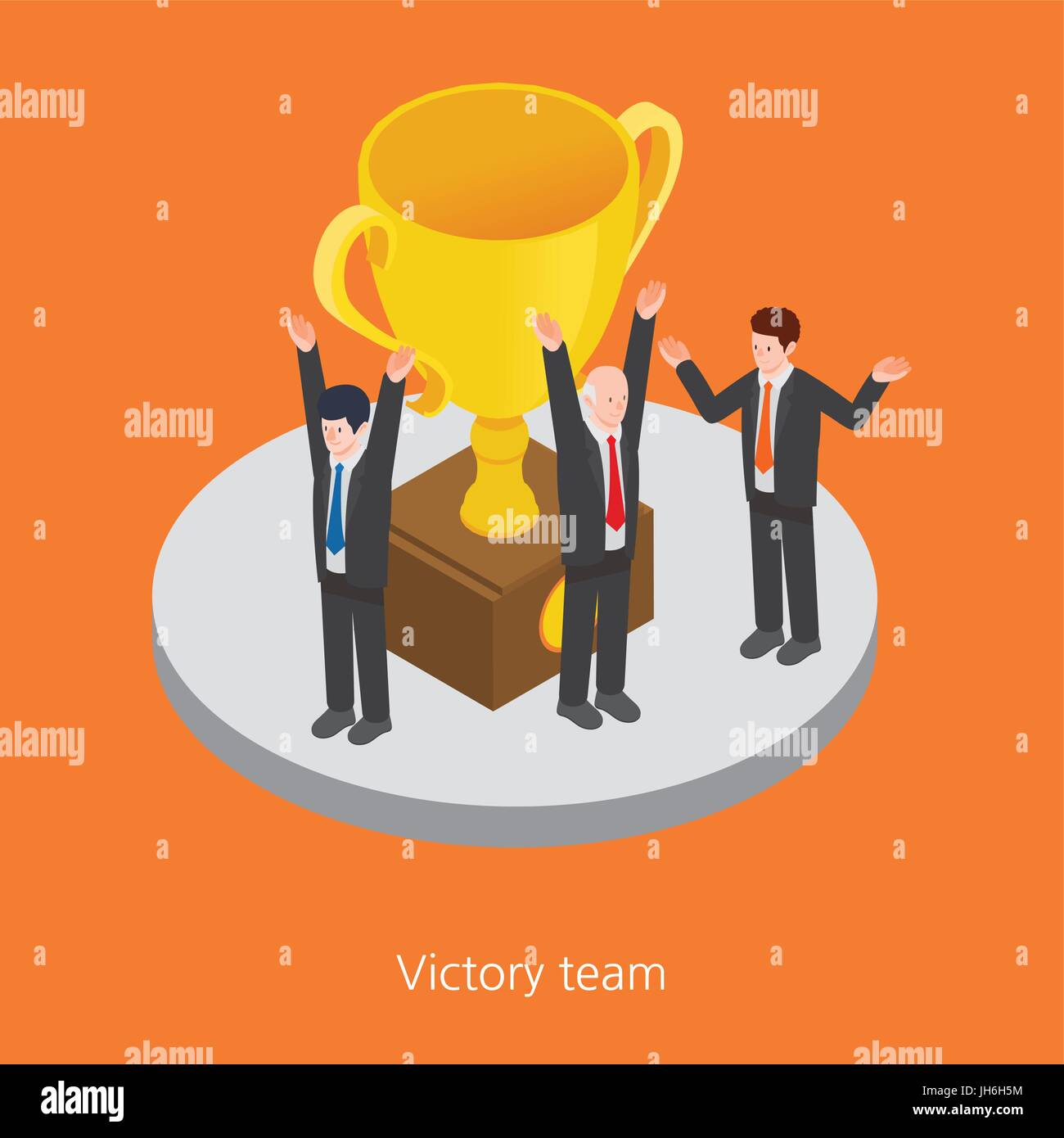 Victory team concept design 3d isometric vector illustration Stock ...