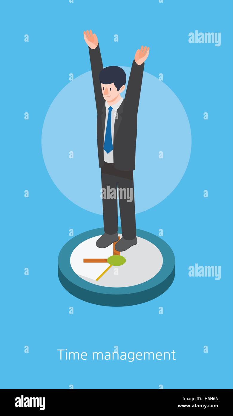 Time management concept design 3d isometric vector illustration Stock ...