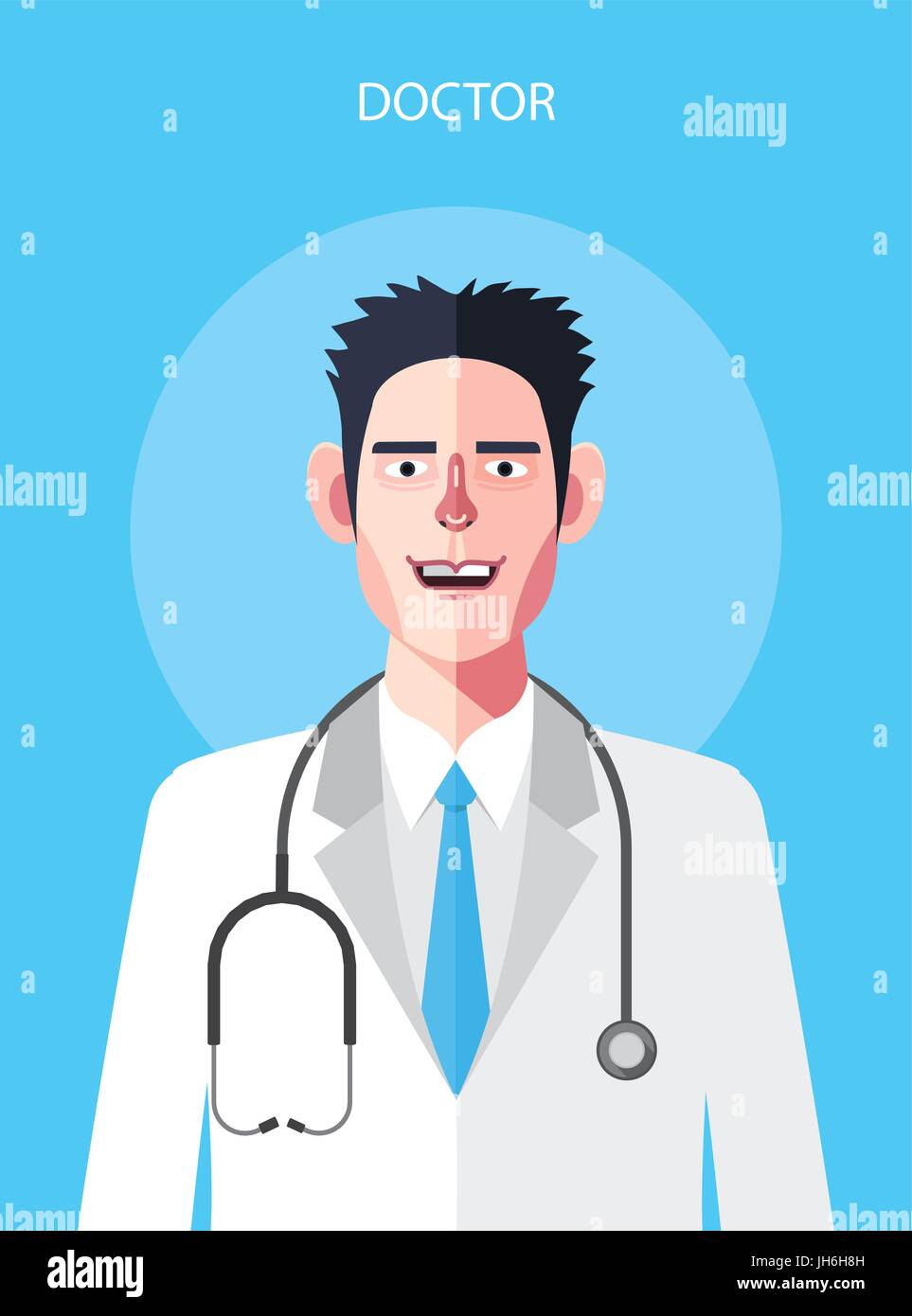 Flat characters of doctor man concept illustrations Stock Vector Image ...