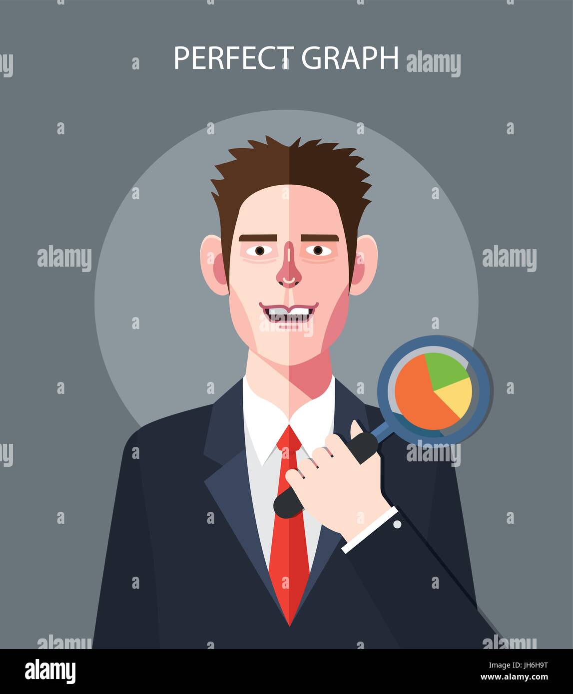 Flat character of perfect graph concept illustrations Stock Vector ...