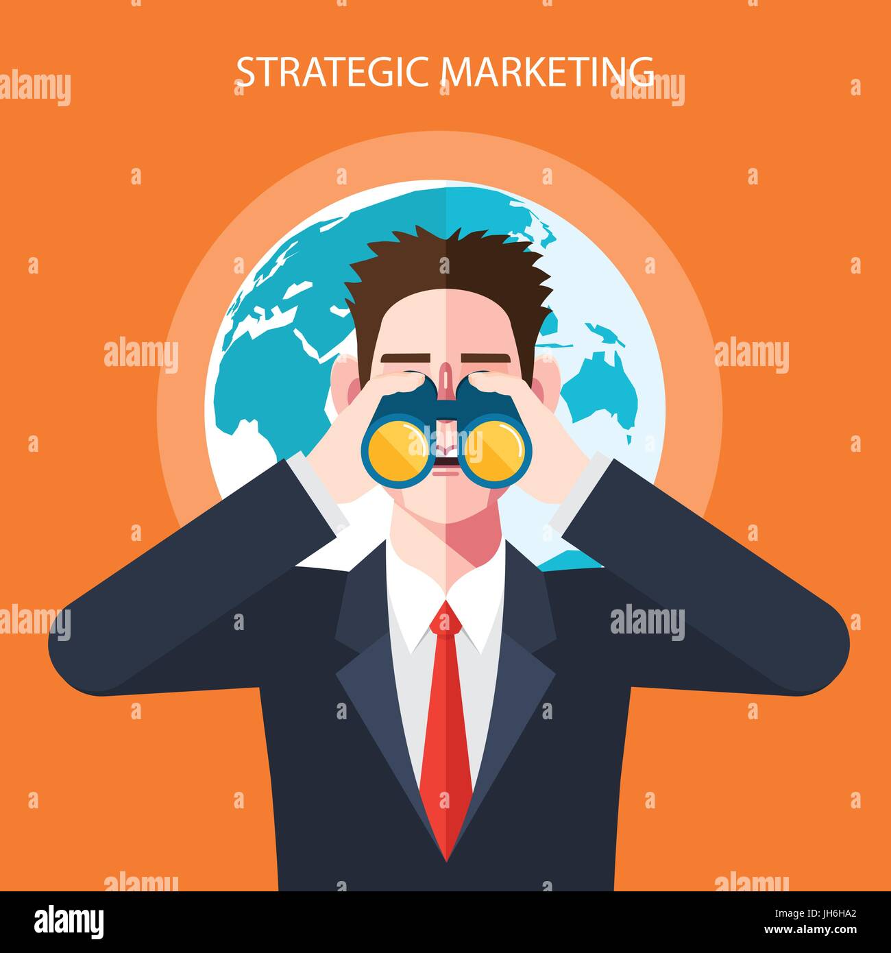 Flat character of strategic marketing concept illustrations Stock ...