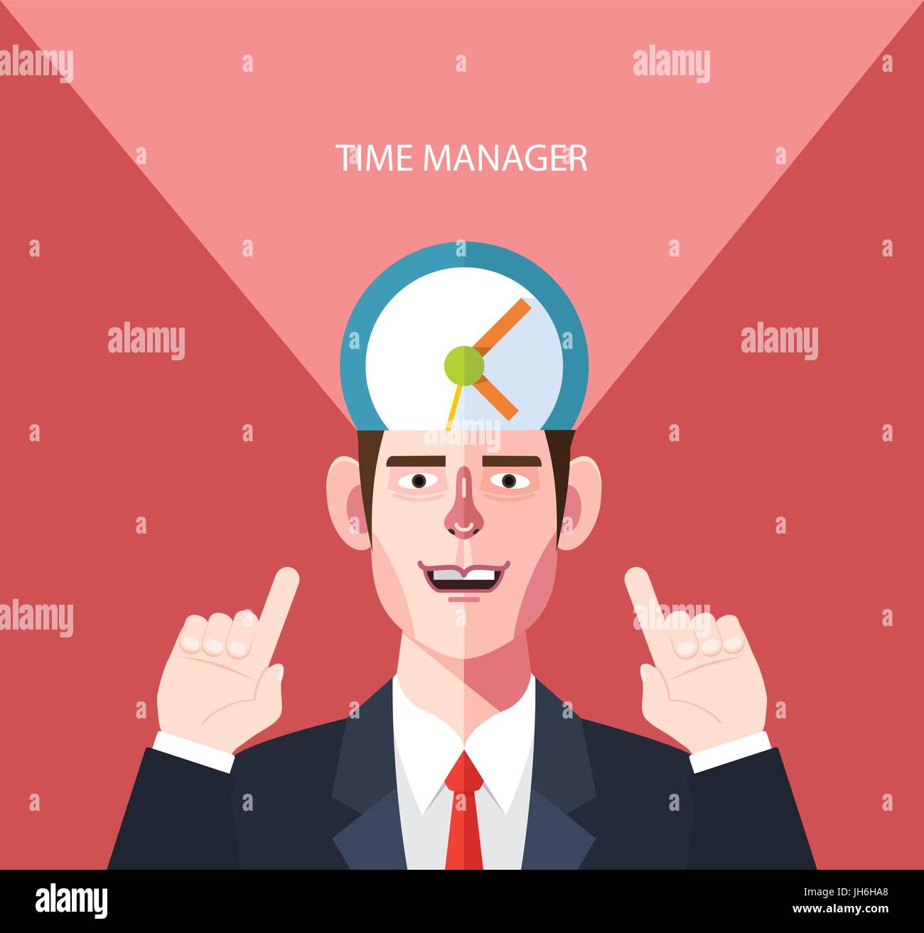 Flat character of time manager concept illustrations Stock Vector Image ...