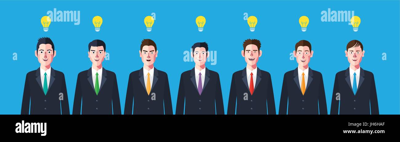 Flat characters of idea people concept illustrations Stock Vector Image ...