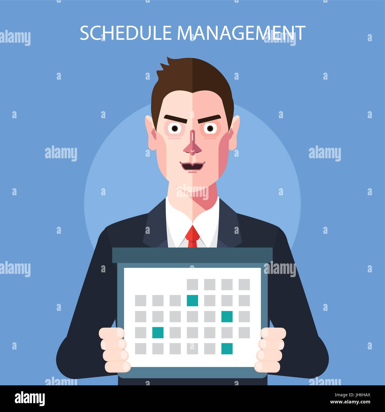 Flat character of schedule manager concept illustrations Stock Vector ...