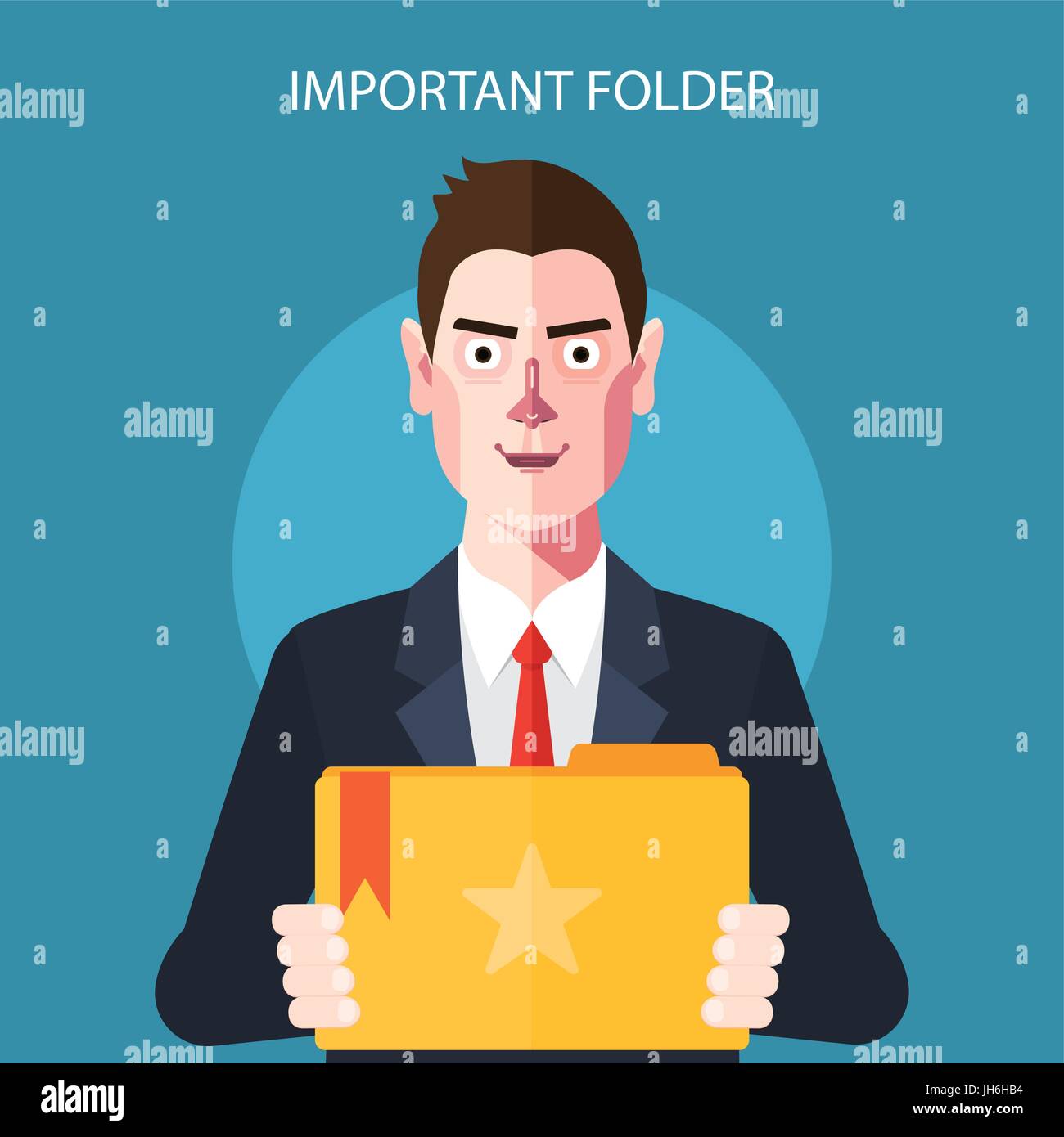 Flat characters of important folder concept illustrations Stock Vector ...