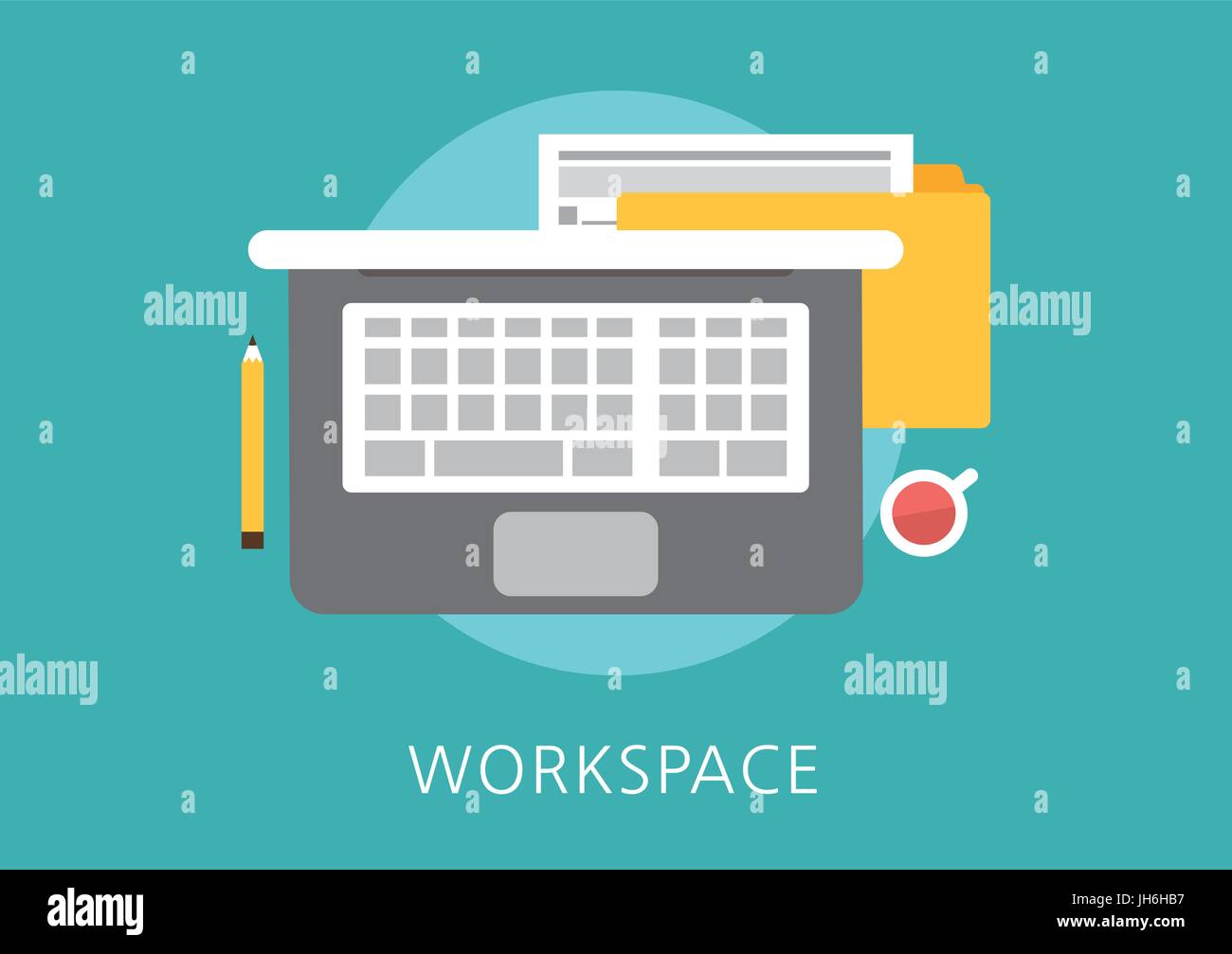 workspace concept flat icon Stock Vector Image & Art - Alamy