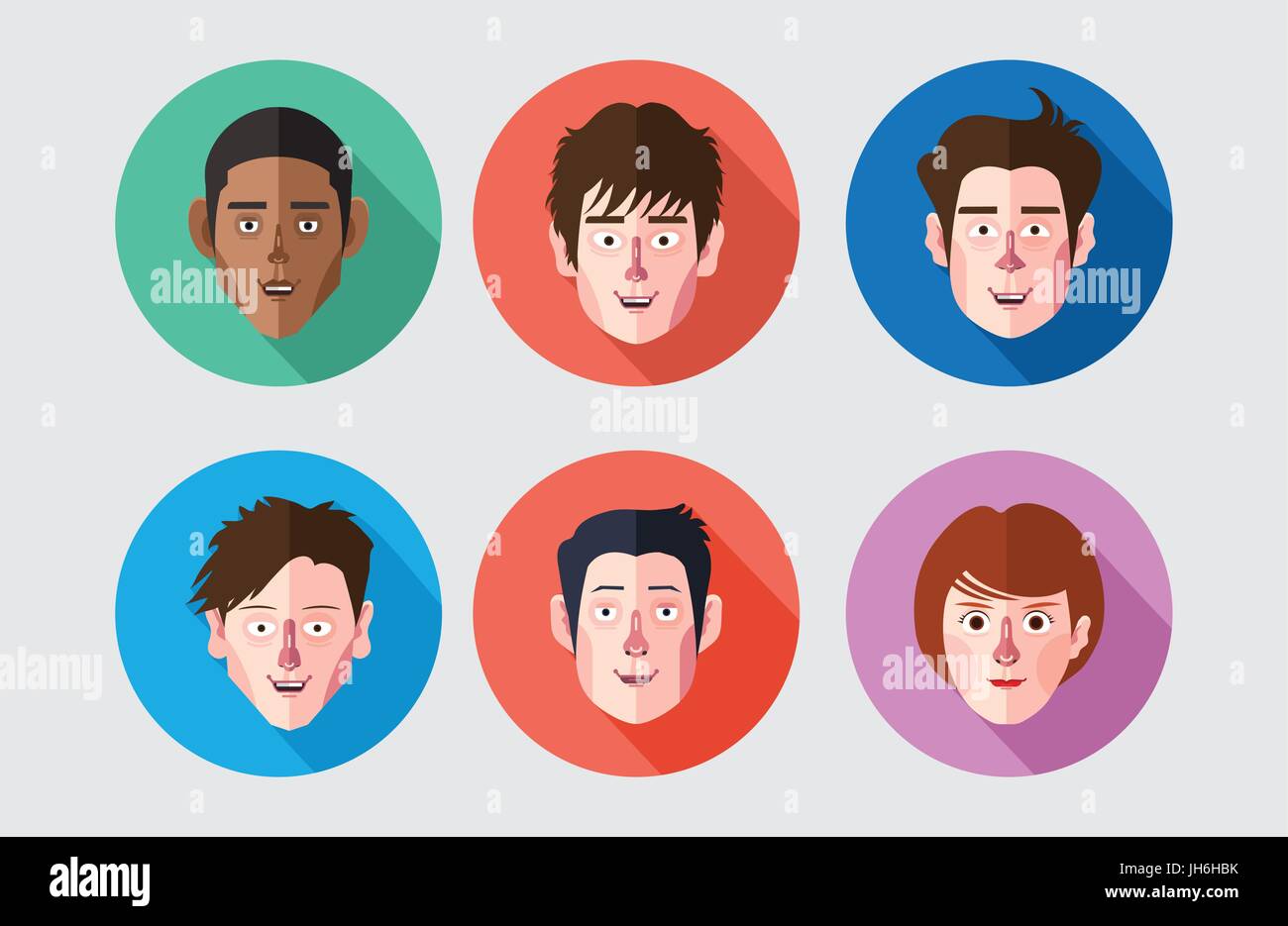 set of expression avatar flat icons Stock Vector Image & Art - Alamy