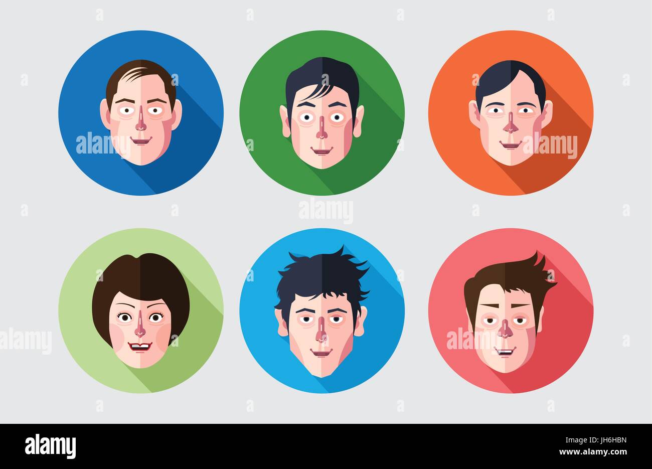 set of expression avatar flat icons Stock Vector Image & Art - Alamy