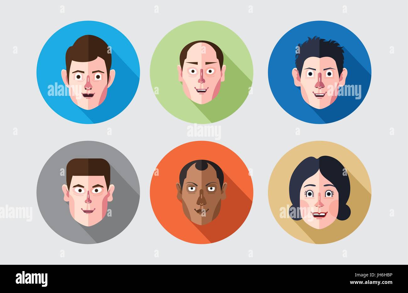 set of expression avatar flat icons Stock Vector Image & Art - Alamy