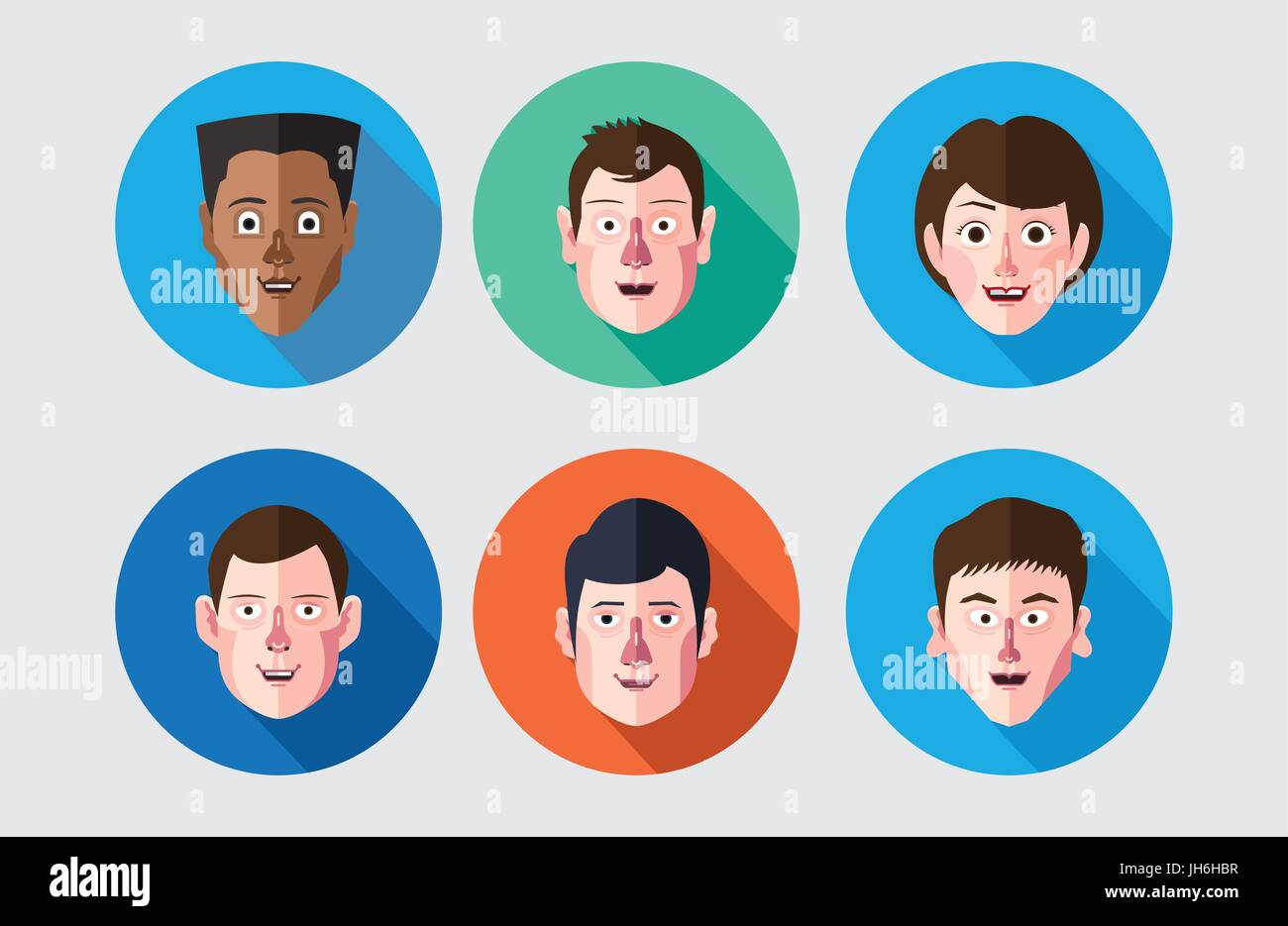 set of expression avatar flat icons Stock Vector Image & Art - Alamy