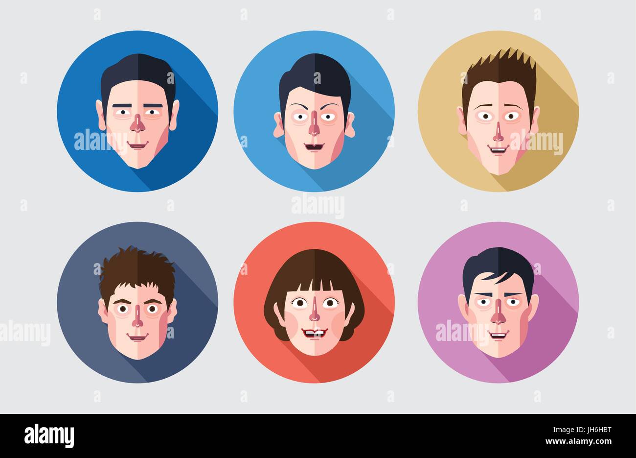 set of expression avatar flat icons Stock Vector Image & Art - Alamy