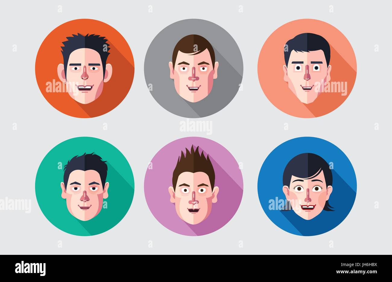 set of expression avatar flat icons Stock Vector Image & Art - Alamy