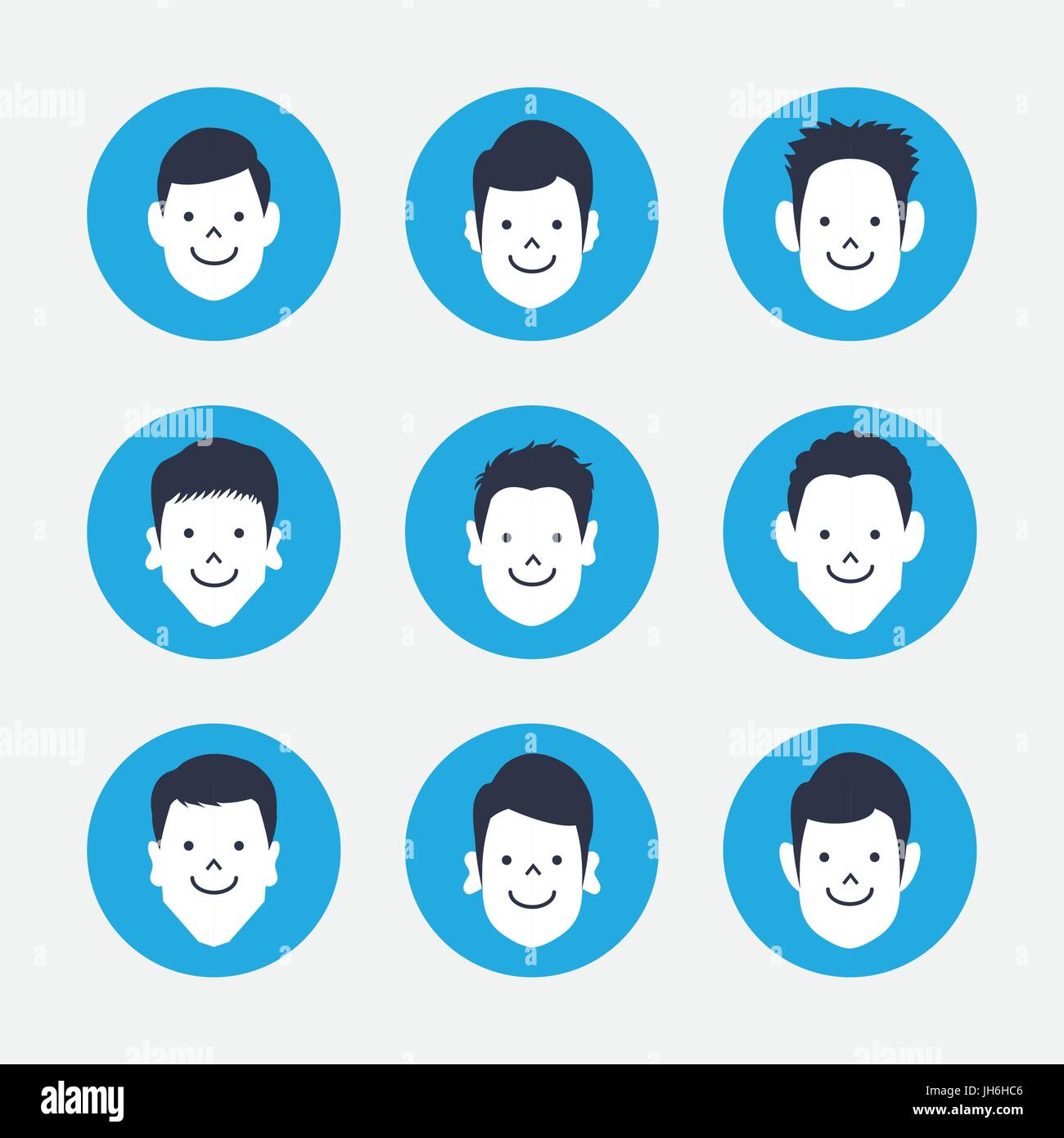 set of white avatar icons Stock Vector Image & Art - Alamy