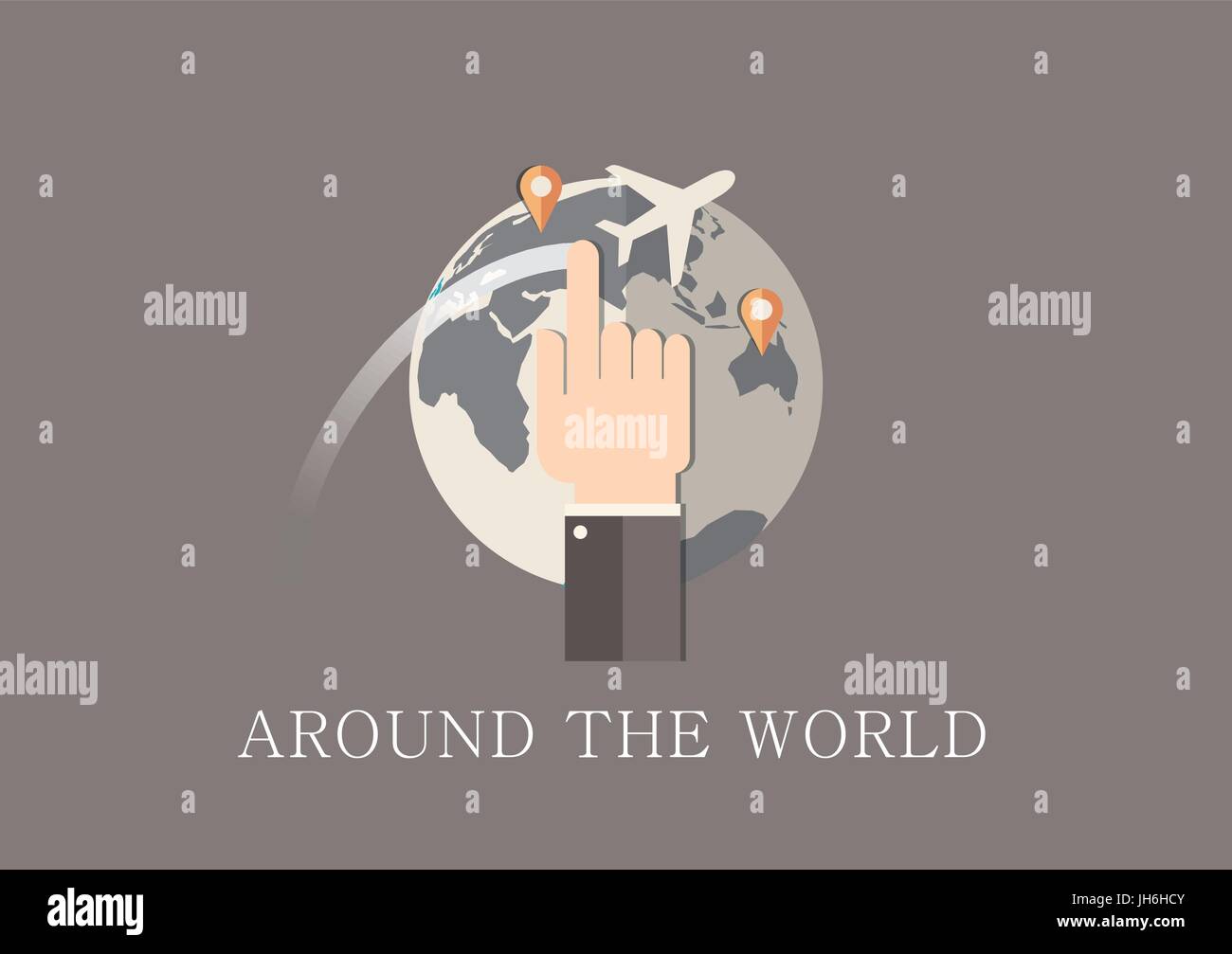 Modern and classic design around the world concept flat icon Stock ...