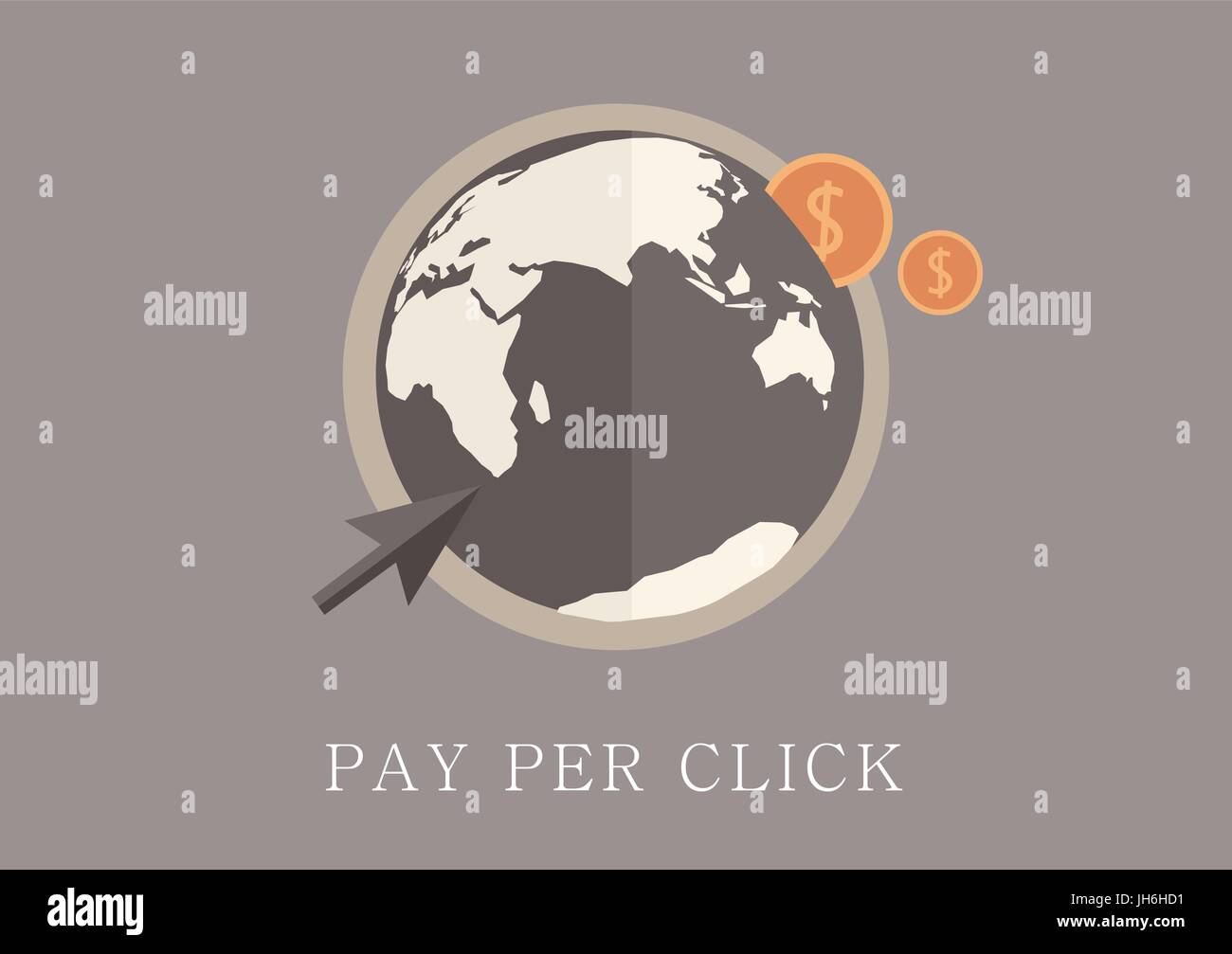 Modern and classic design pay per click concept flat icon Stock Vector ...