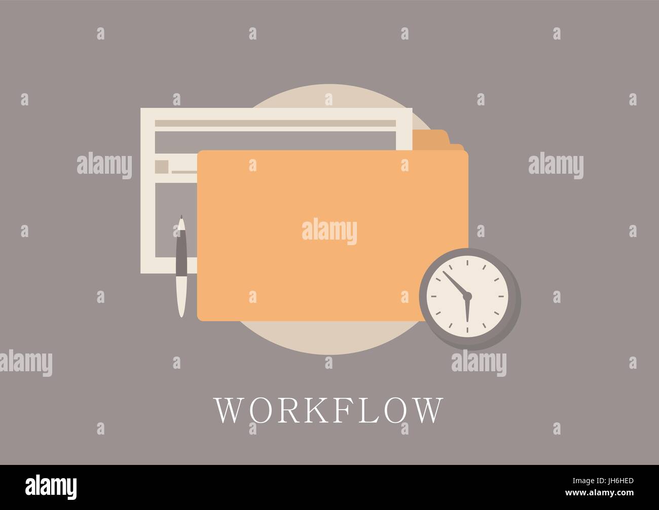 Modern and classic design work flow concept flat icon Stock Vector ...