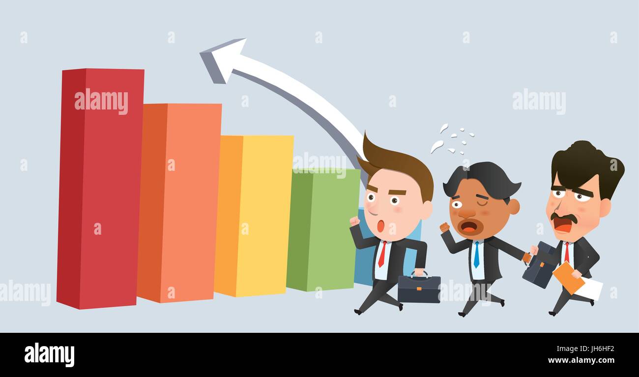 Business corporation team graph concept flat character Stock Vector ...