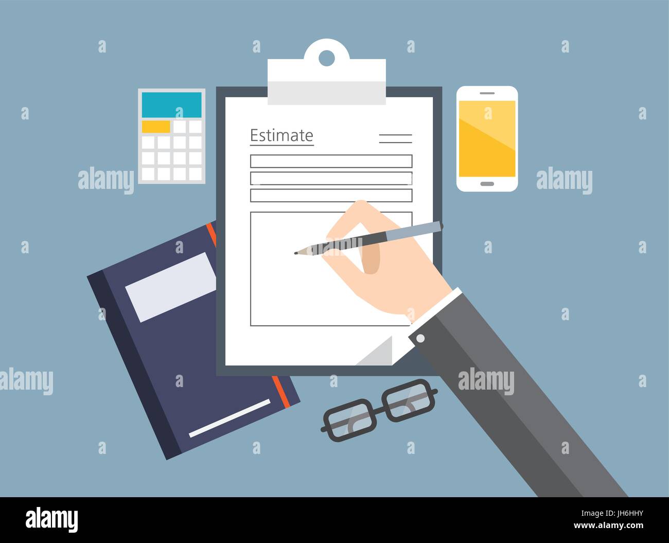 estimate hand concept flat design Stock Vector Image & Art - Alamy