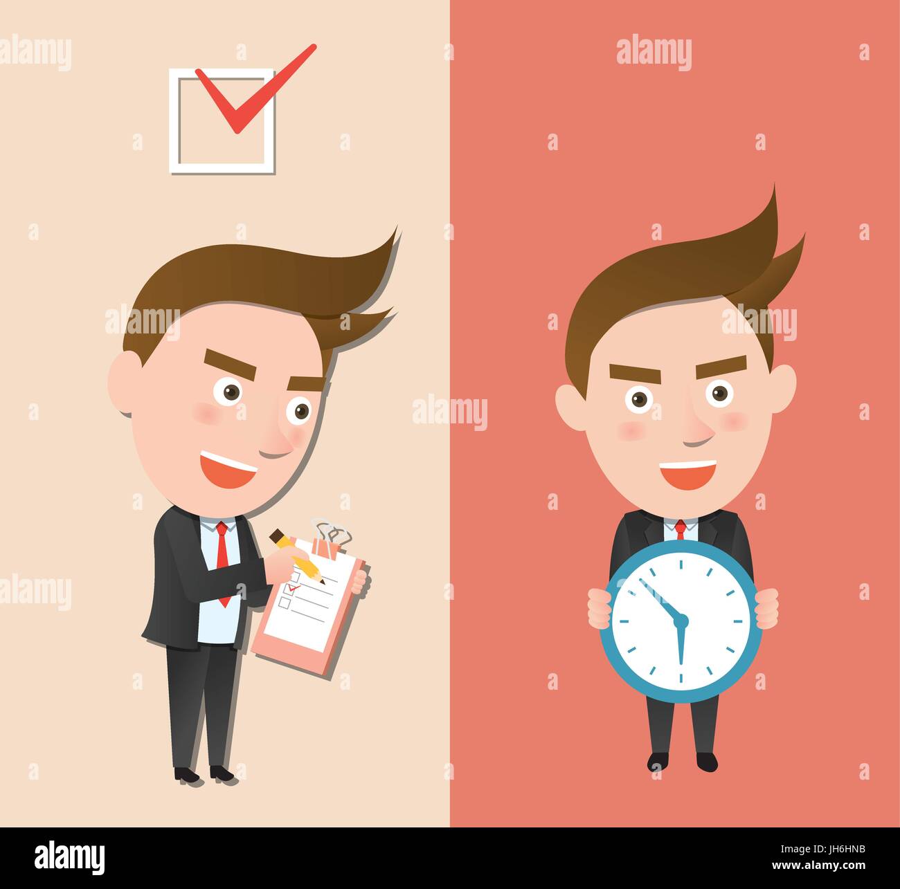 Funny flat character time check concept Stock Vector Image & Art - Alamy