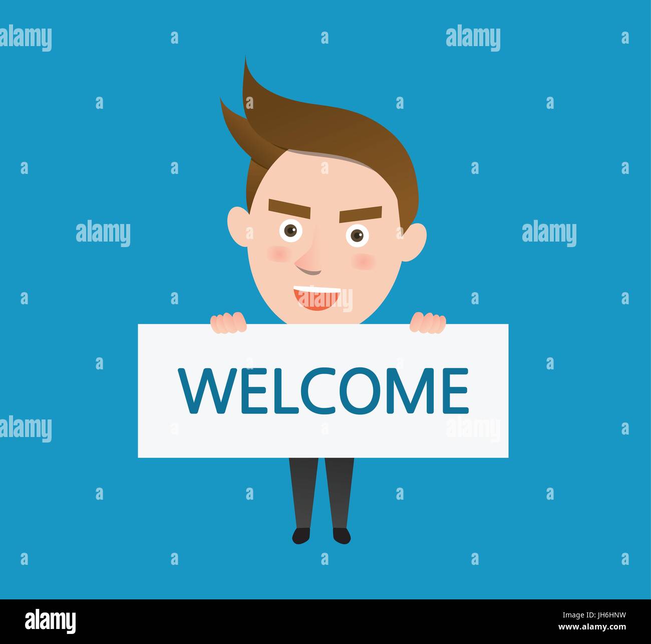 Funny flat character welcome business concept Stock Vector Image & Art ...