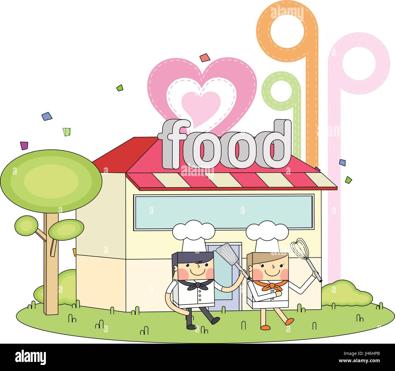 Restaurant chef line character illustration Stock Vector Image & Art ...