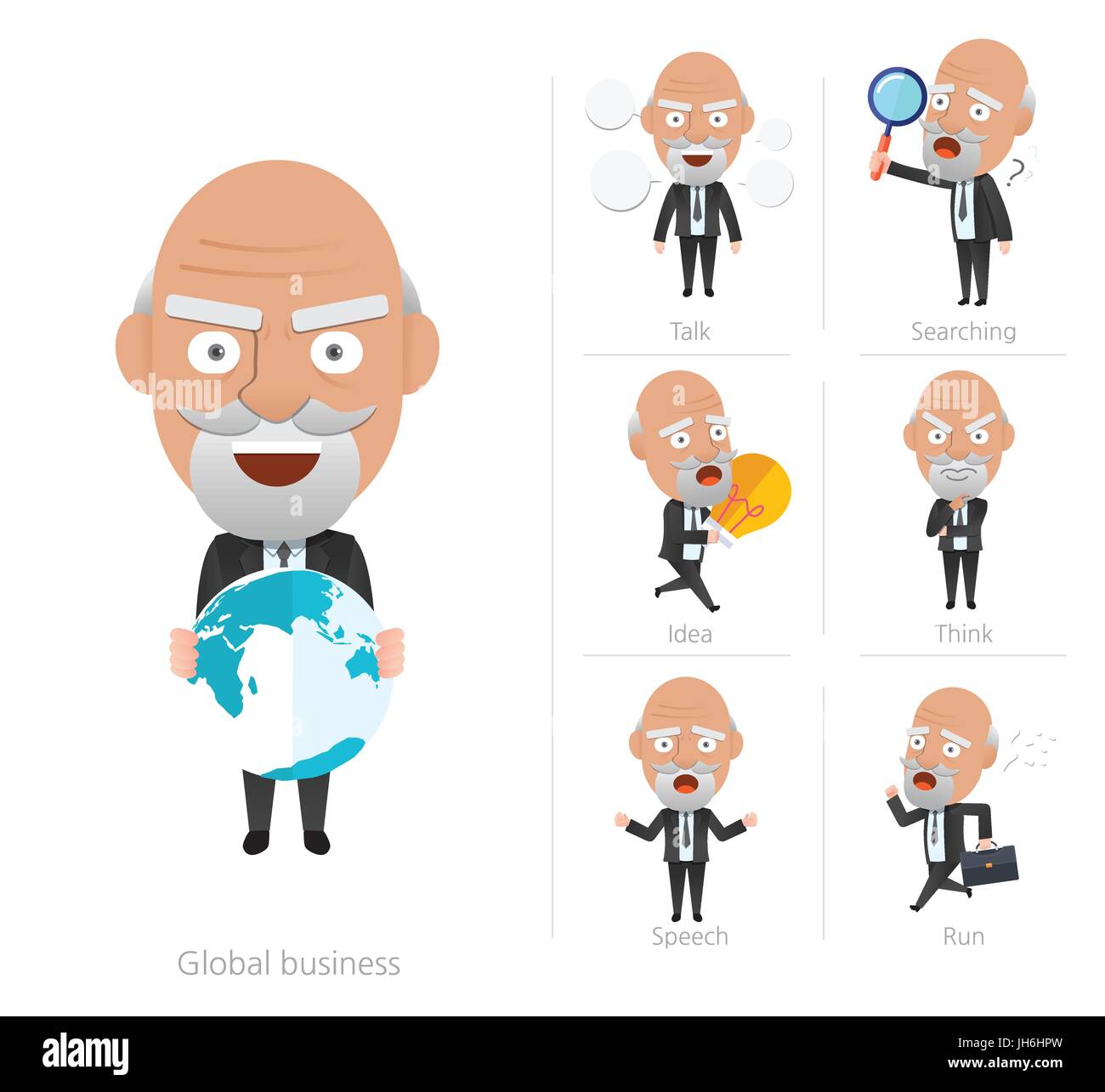 Businessman corporate life flat design 7set-employee Stock Vector Image ...