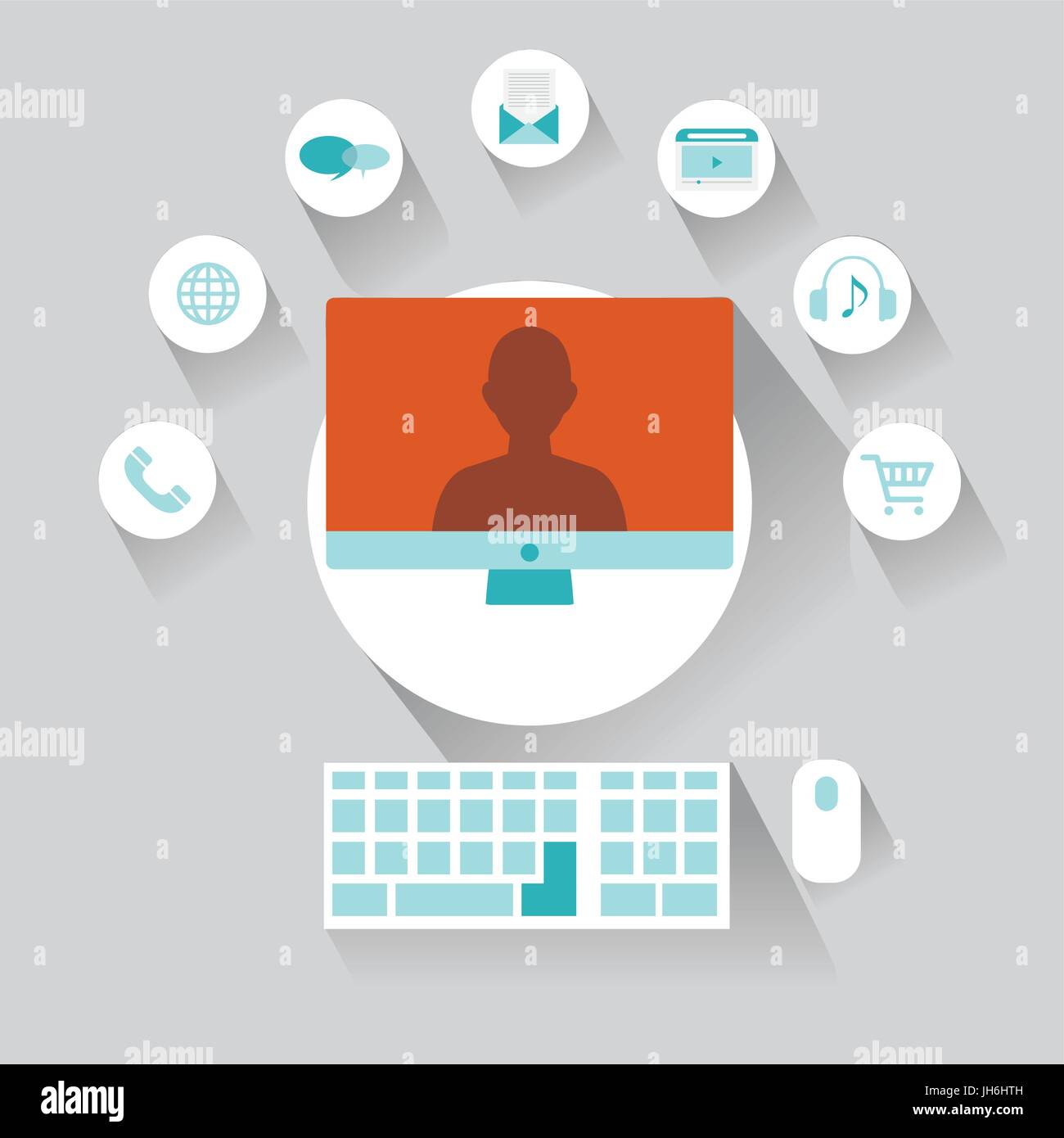 computer user flat with shadow Stock Vector Image & Art - Alamy