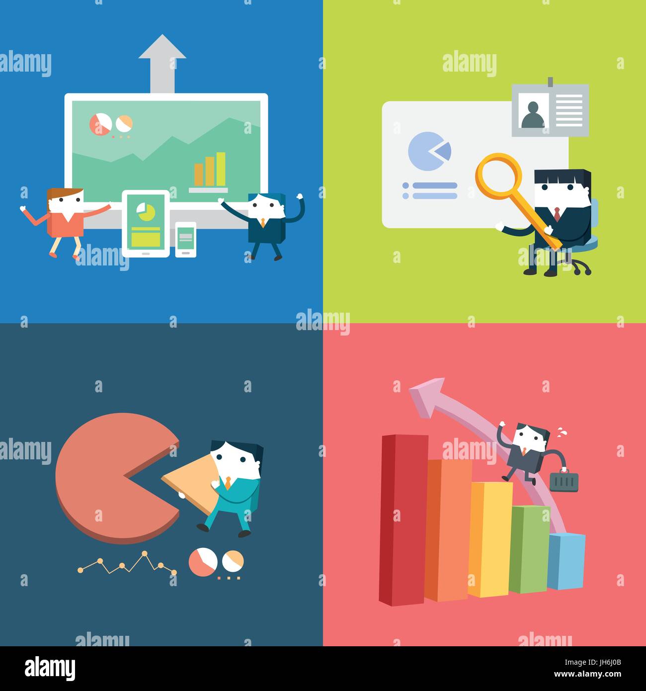 Set of flat vector business concept design Stock Vector Image & Art - Alamy