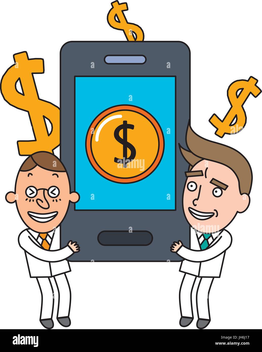 Funny line character illustration Business Story series Stock Vector ...