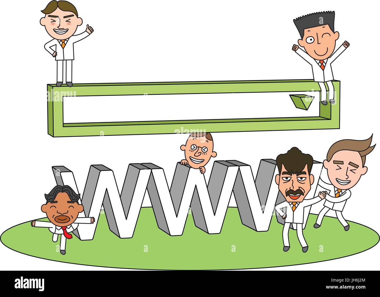 Funny line character illustration Business Story series Stock Vector ...