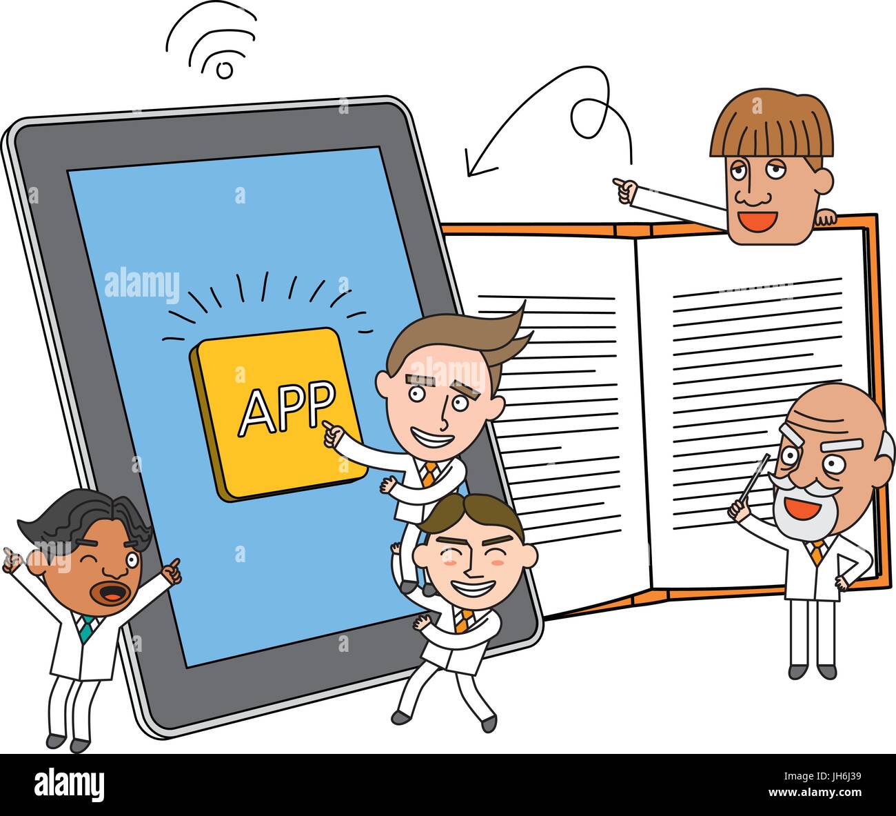 Funny line character illustration Business Story series Stock Vector ...