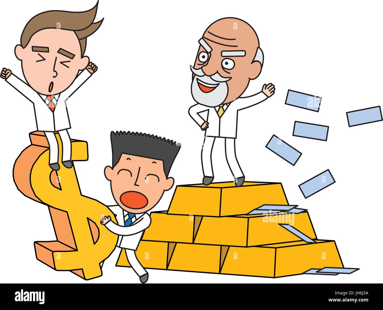 Funny line character illustration Business Story series Stock Vector ...