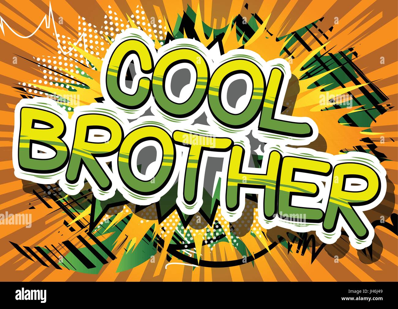 Cool Brother - Comic book style phrase on abstract background Stock ...