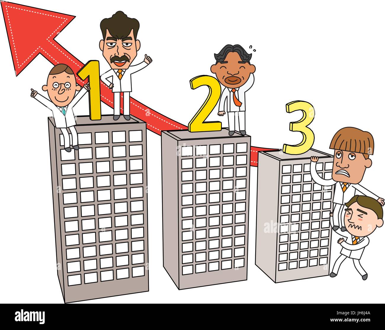 Funny line character illustration Business Story series Stock Vector ...