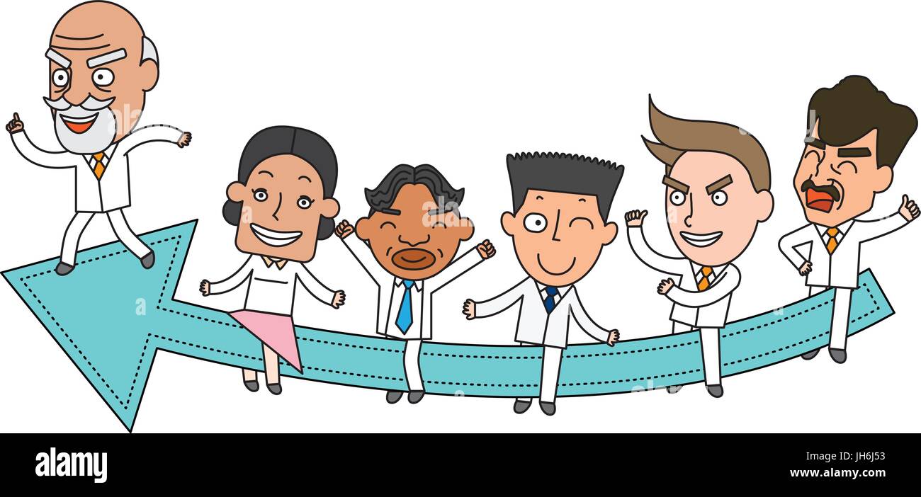 Funny line character illustration Business Story series Stock Vector ...