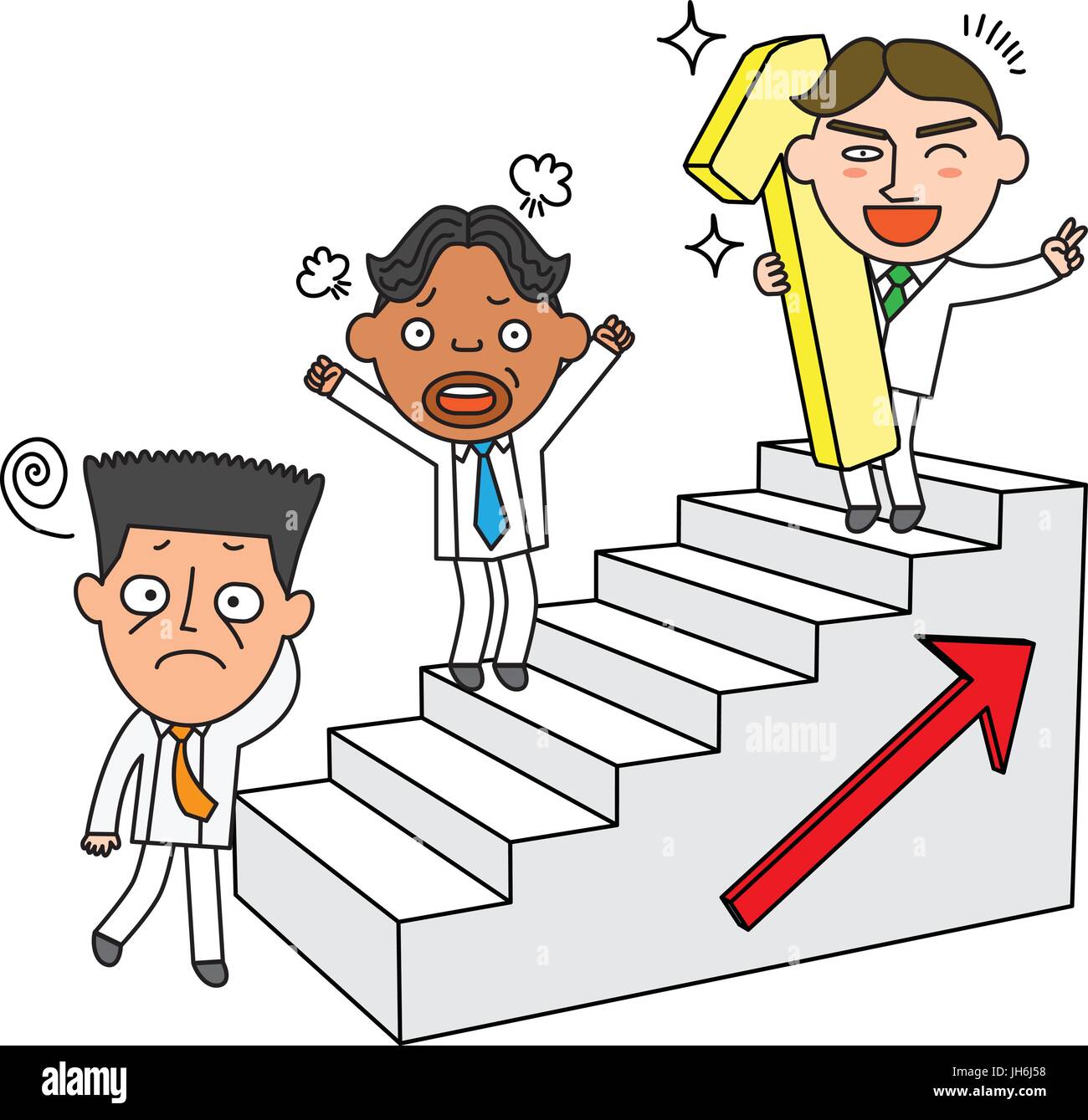 Funny line character illustration Business Story series Stock Vector ...