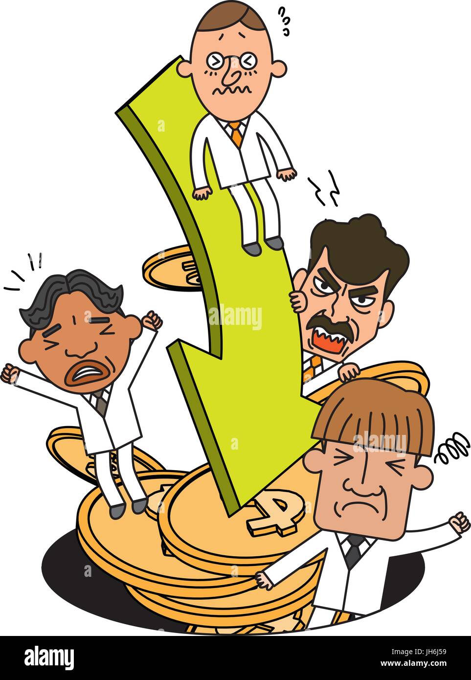 Funny line character illustration Business Story series Stock Vector ...