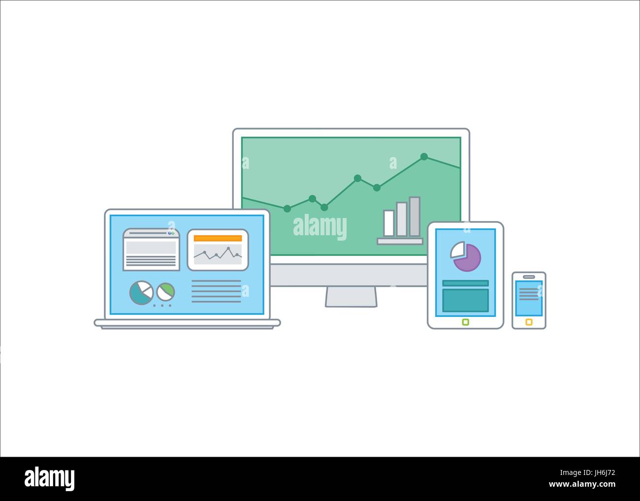 Simple line drawing business presentation Cut Out Stock Images ...