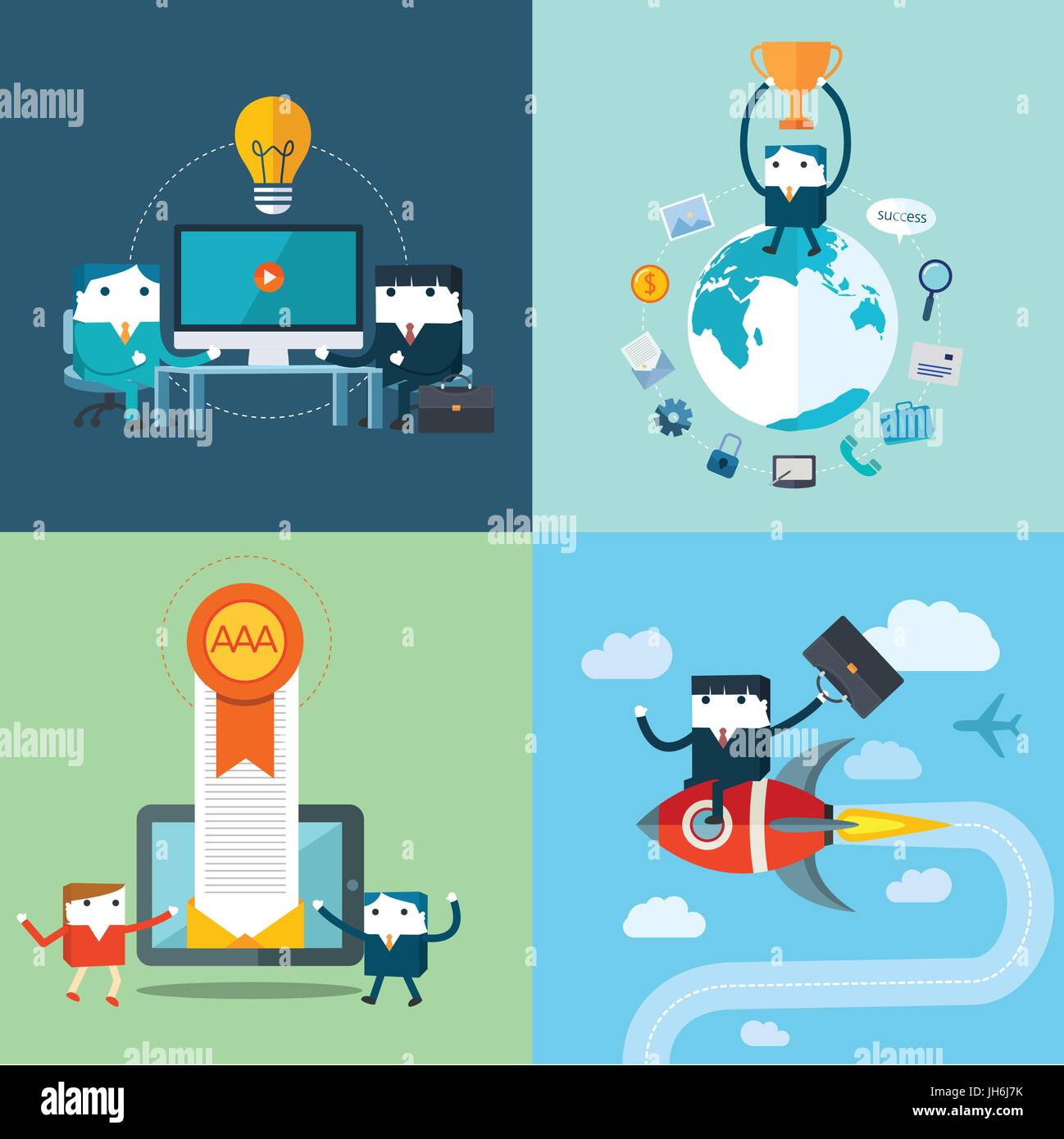 Set of flat vector business concept design Stock Vector Image & Art - Alamy
