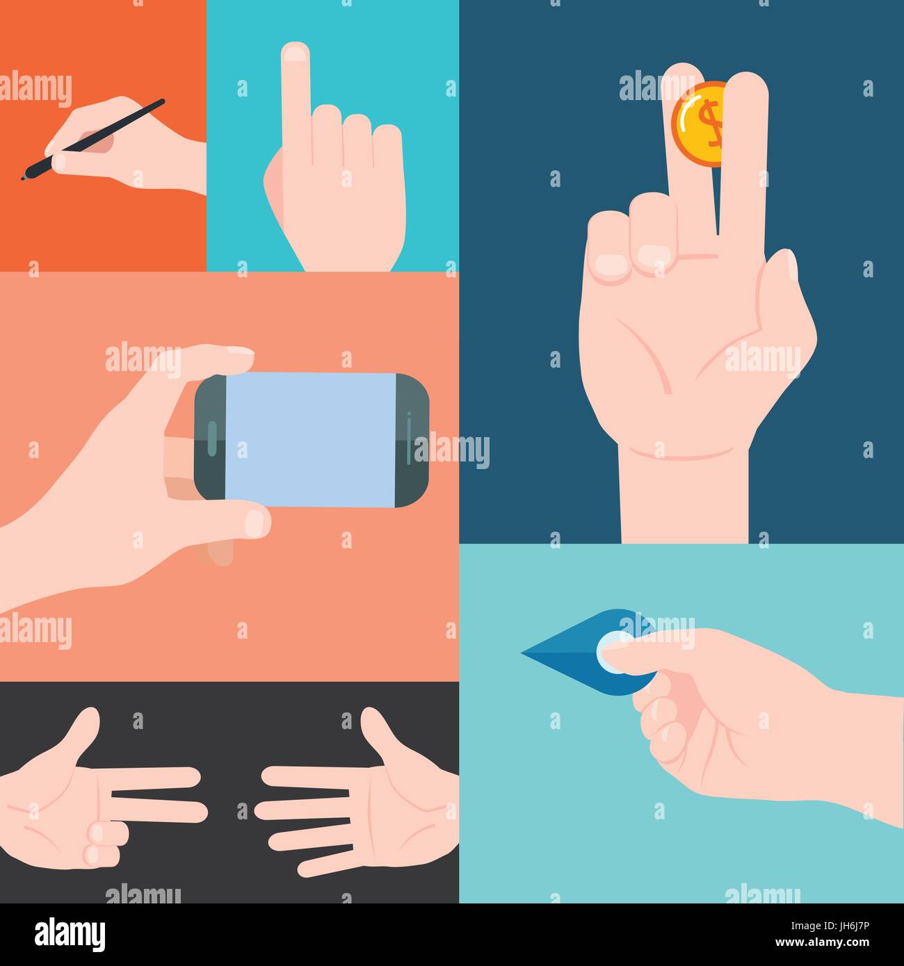hand movement concept flat design, vector Stock Vector Image & Art - Alamy