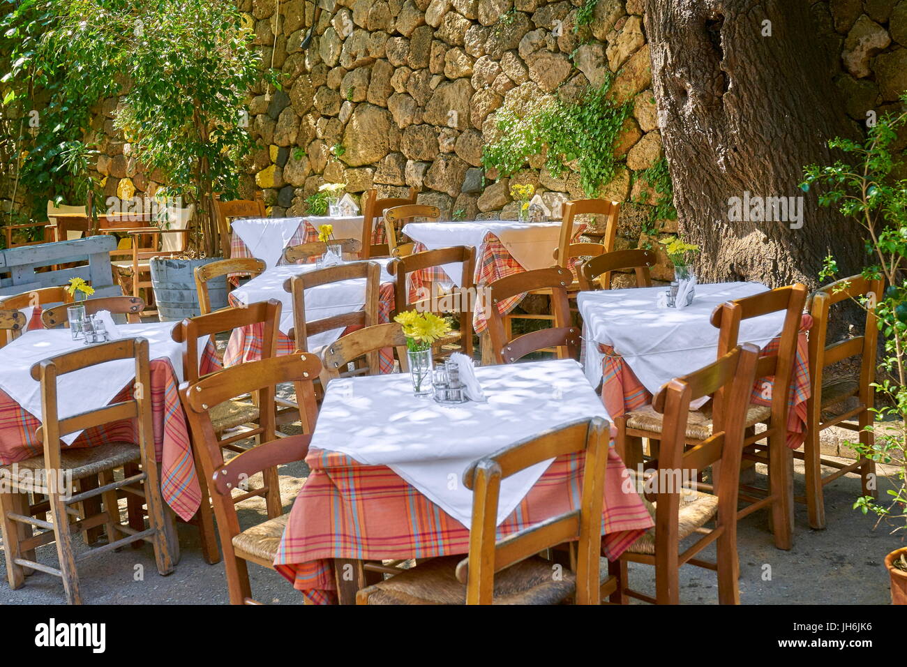 Restaurant at Chania Old Town, Crete Island, Greece Stock Photo - Alamy