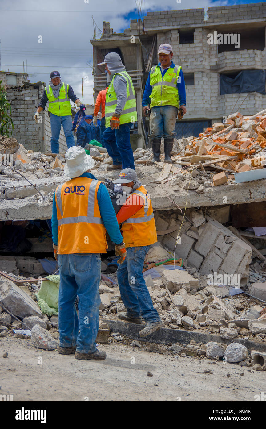 Quito, Ecuador - April,17, 2016: House destroyed by Earthquake with ...