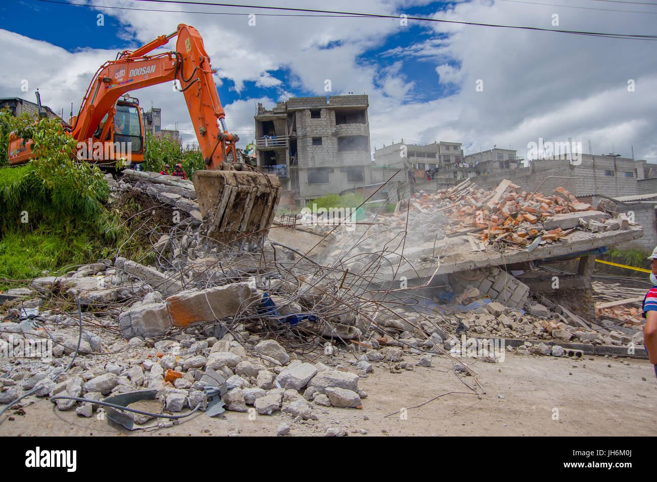 Quito, Ecuador - April,17, 2016: House destroyed by Earthquake, and ...
