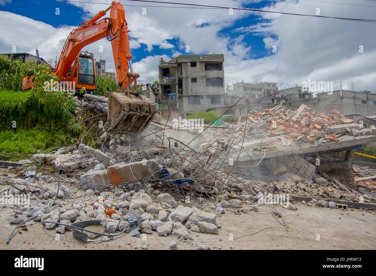 Quito, Ecuador - April,17, 2016: House destroyed by Earthquake, and ...